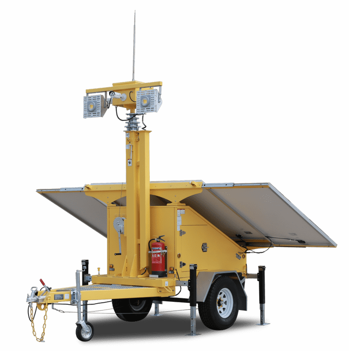 High lumen efficacy lighting tower for night construction lighting - COMBAT